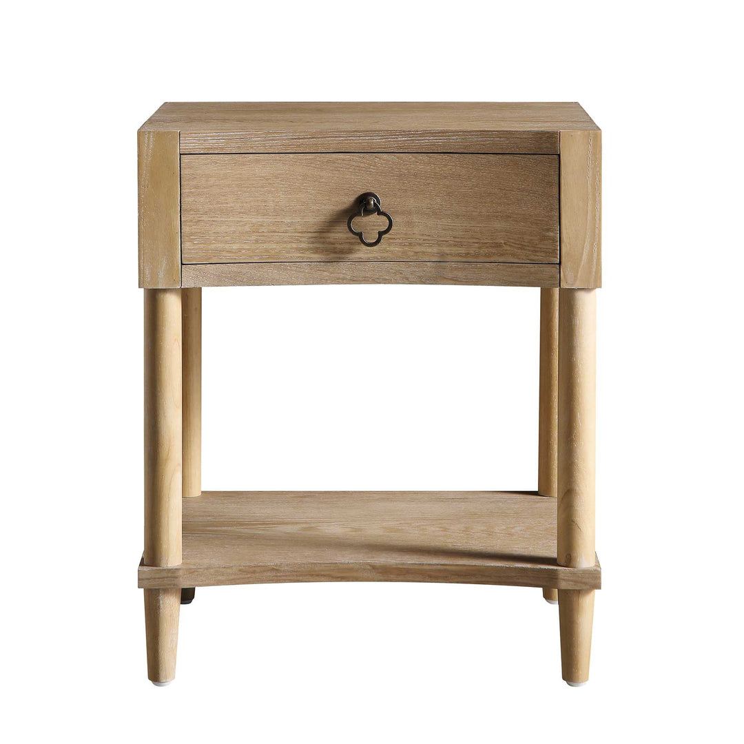 Thalia Concave 1 Drawer Bedside Table, Natural | daals