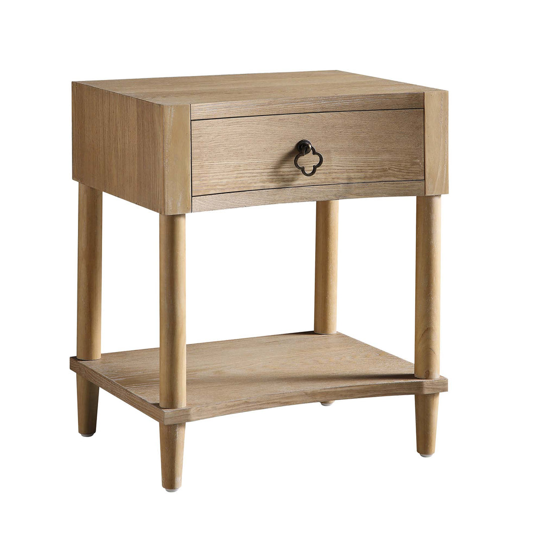 Thalia Concave 1 Drawer Bedside Table, Natural | daals