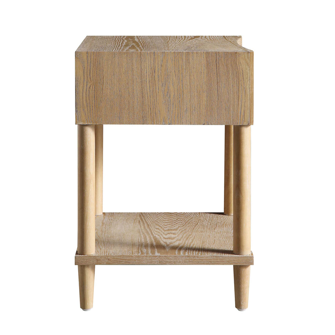 Thalia Concave 1 Drawer Bedside Table, Natural | daals