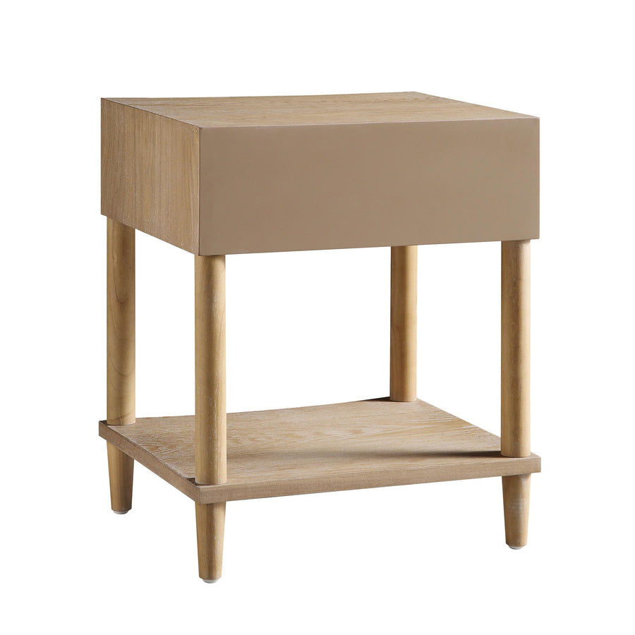 Thalia Concave 1 Drawer Bedside Table, Natural | daals