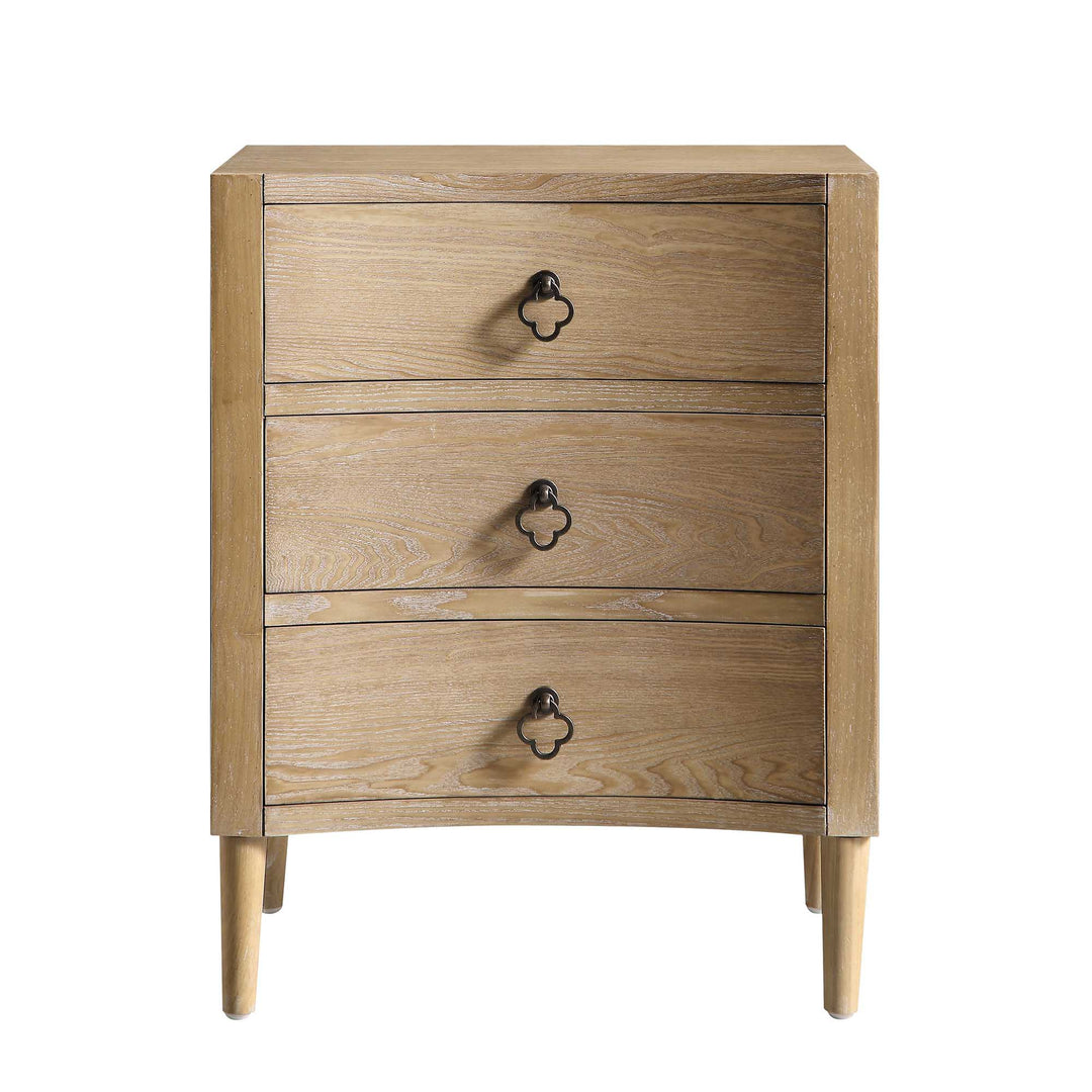 Thalia Concave 3 Drawer Bedside Table, Natural | daals