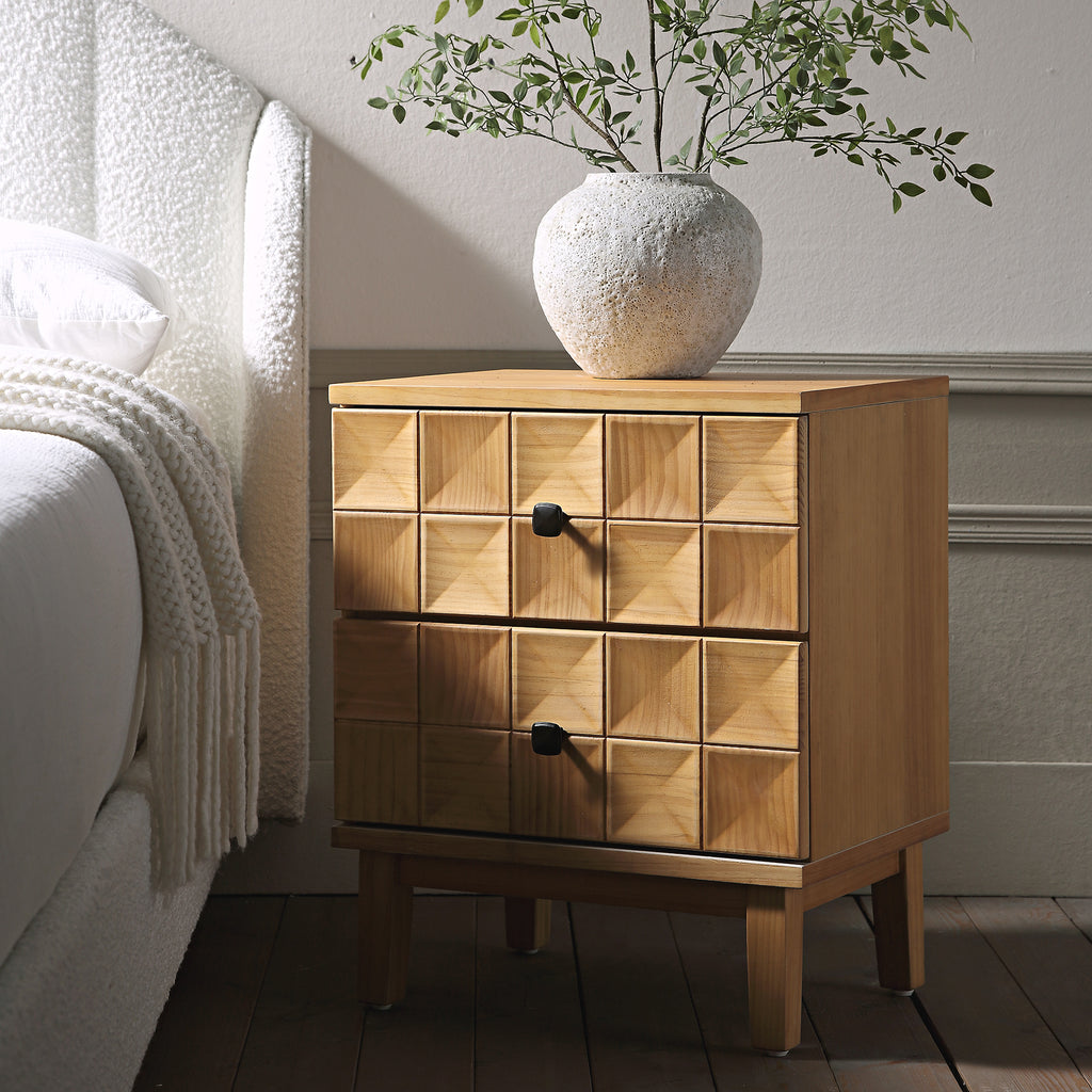 Gibbs 2-Drawer Bedside Table, Natural | daals