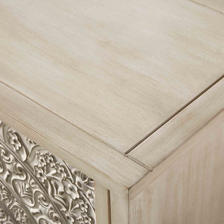 Chantilly Whitewashed Carved Large Sideboard | daals