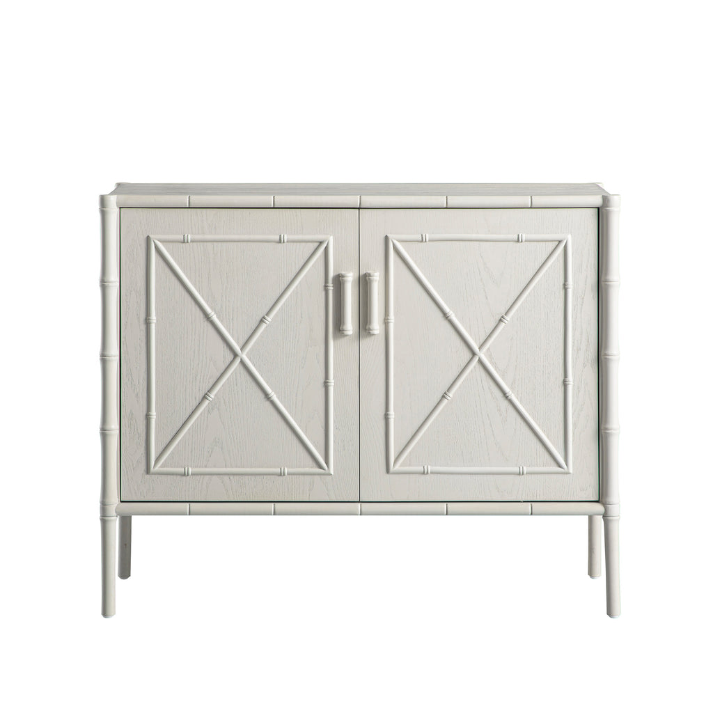 Elstowe Faux Bamboo Small Sideboard, Shaded White | daals