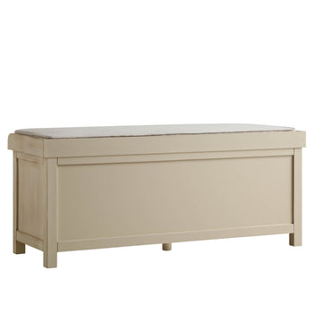Chantilly Whitewashed Carved Storage Bench | daals