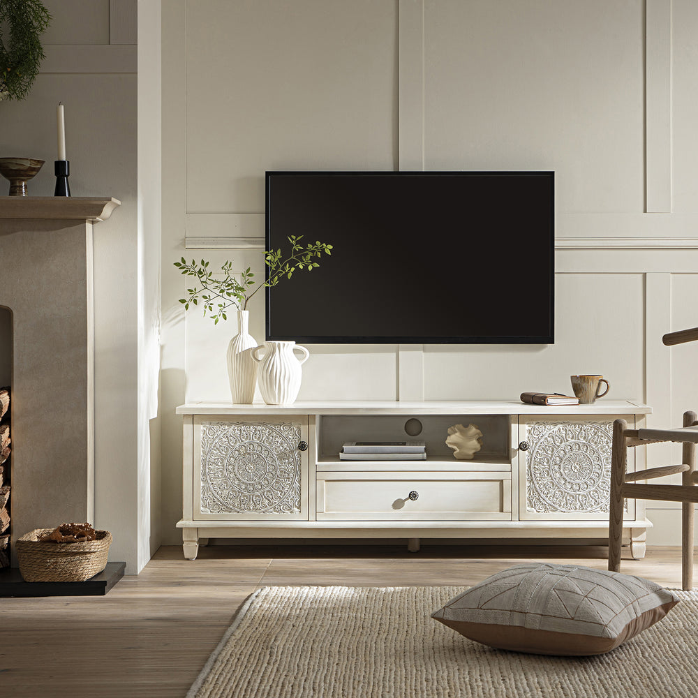 Chantilly Whitewashed 150cm Wide TV Unit | daals