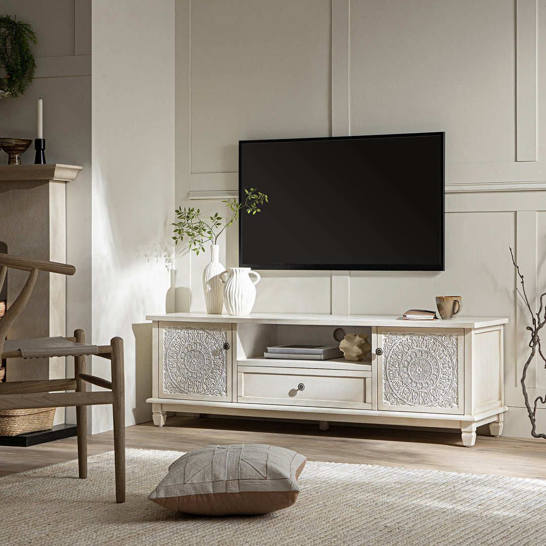 Chantilly Whitewashed 150cm Wide TV Unit | daals