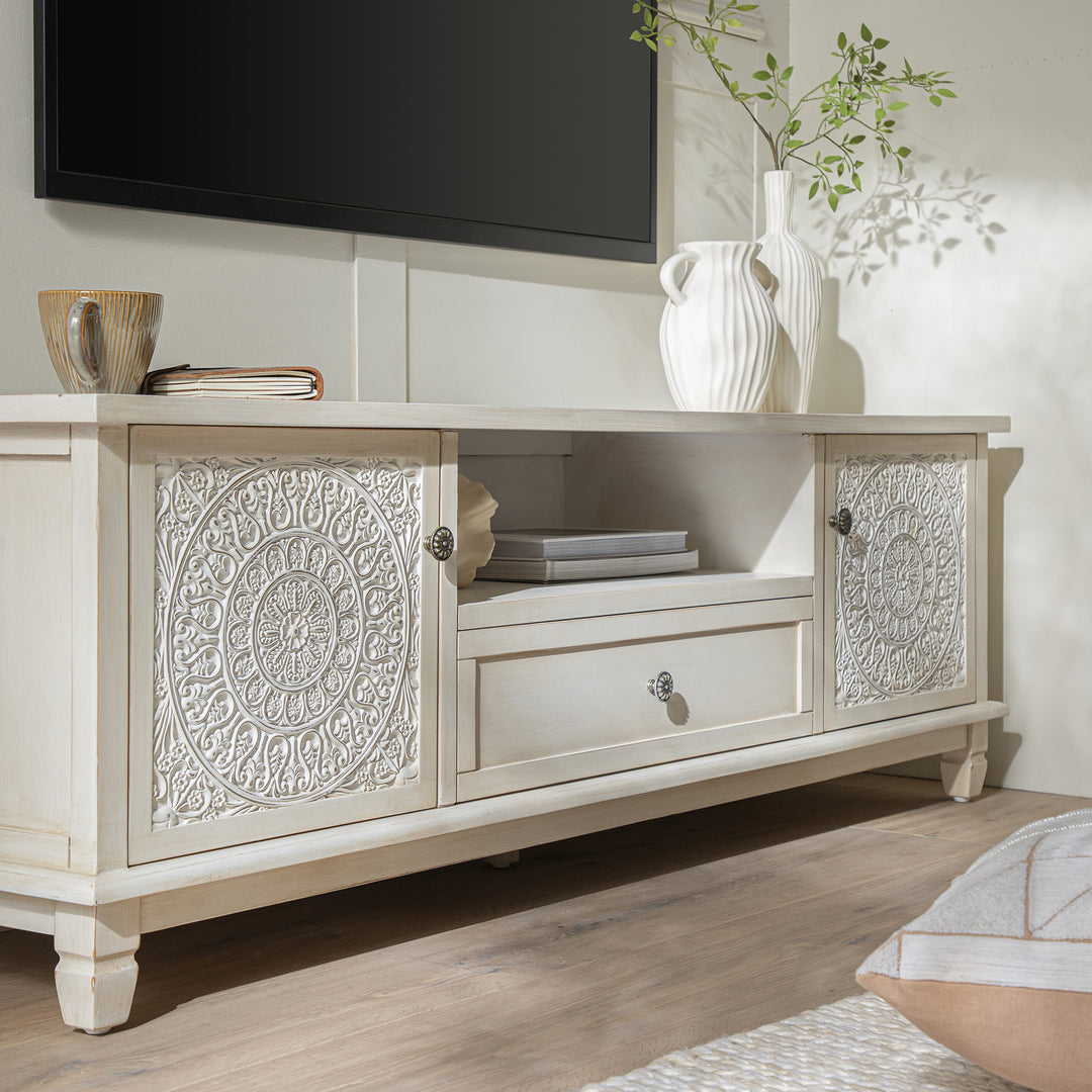 Chantilly Whitewashed 150cm Wide TV Unit | daals