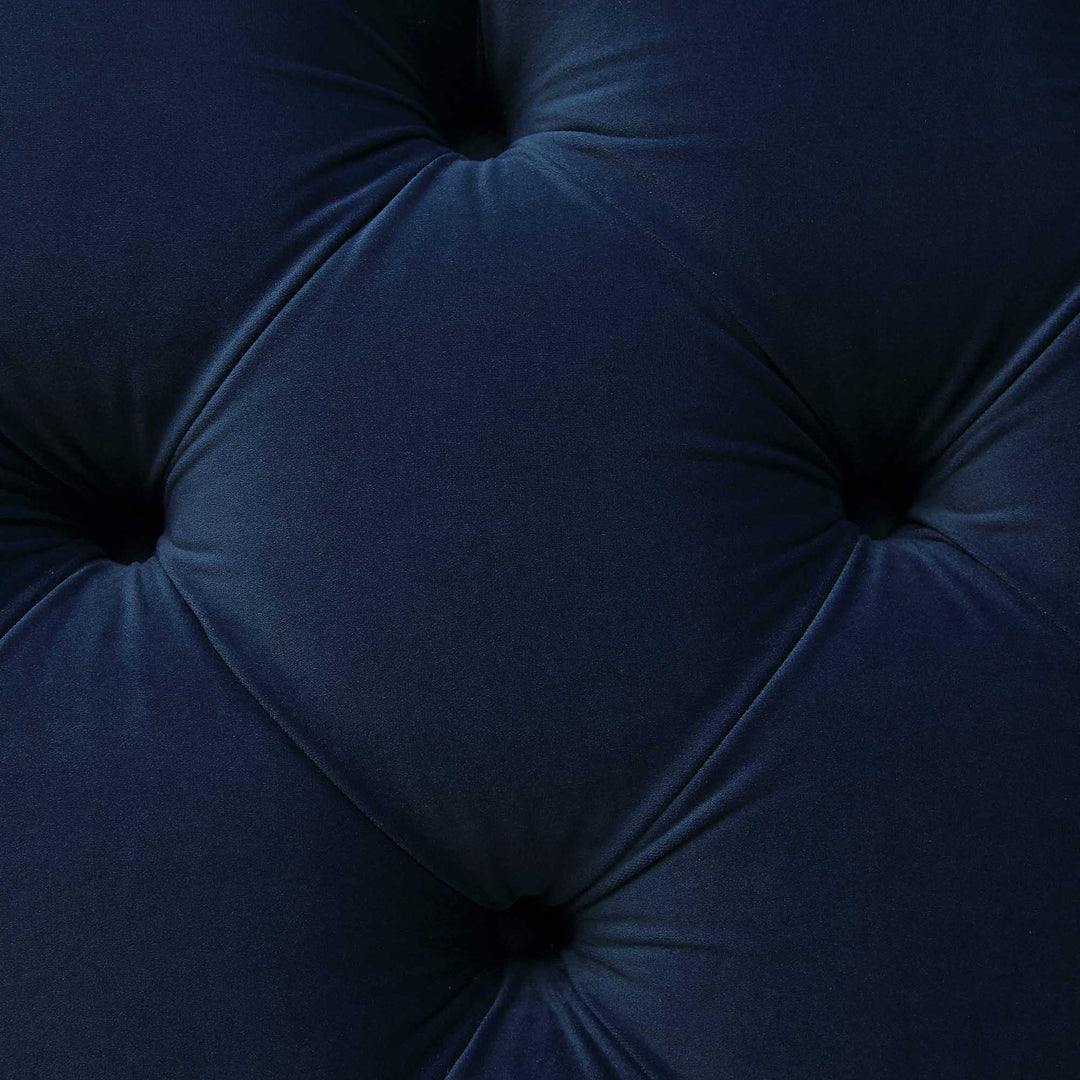 Leamington Deep-Buttoned Upholstered Bed, Midnight Blue Velvet | daals