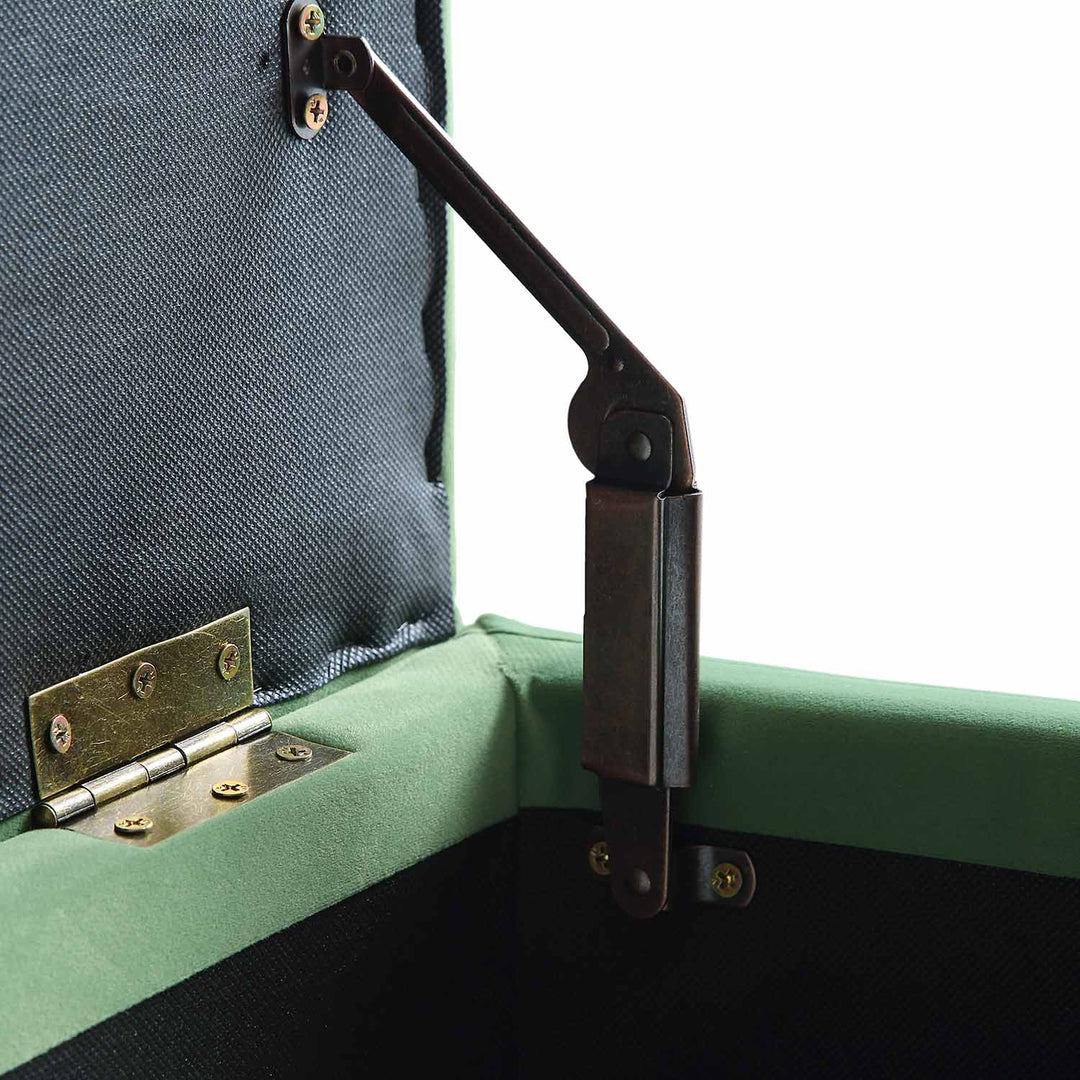 Leamington Deep-Buttoned Ottoman Storage Bench, Meadow Green Velvet | daals