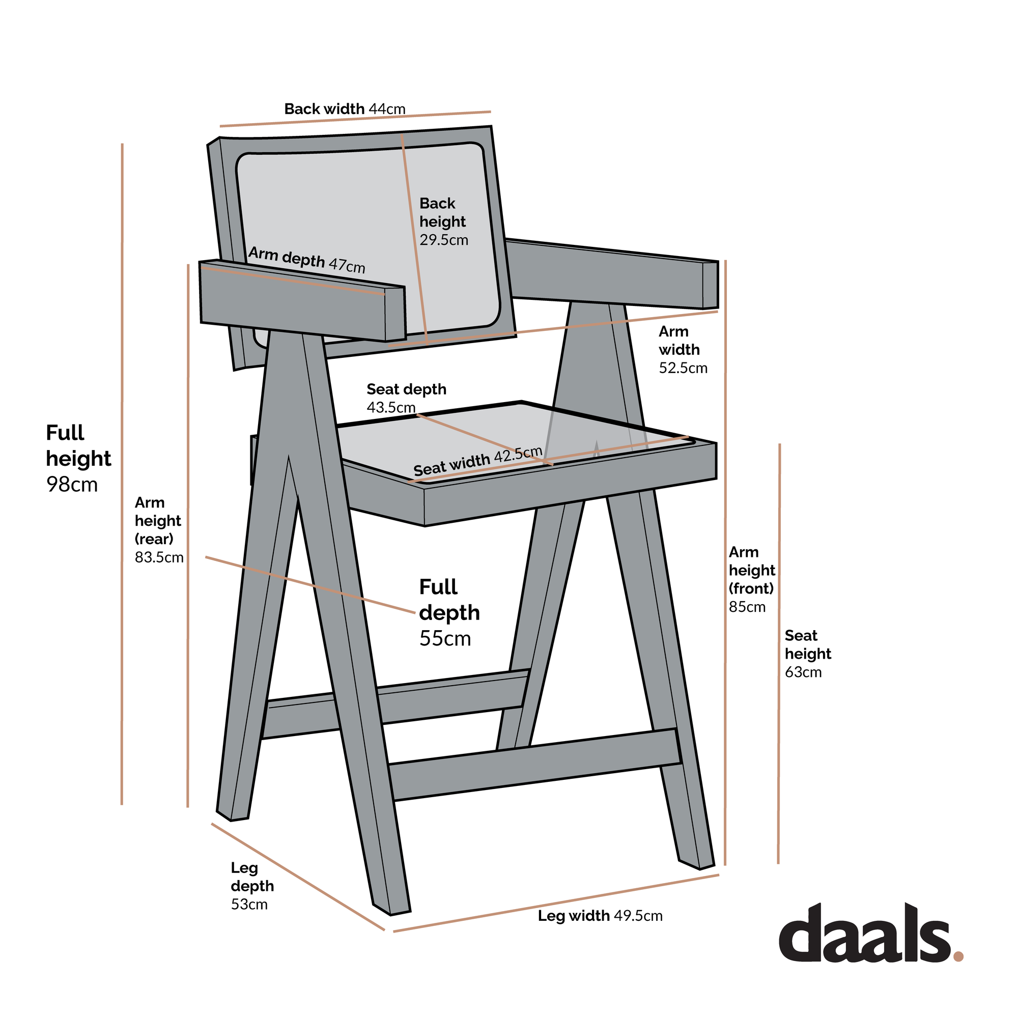 Jeanne Natural Colour Cane Rattan Solid Beech Wood Counter Stool | daals