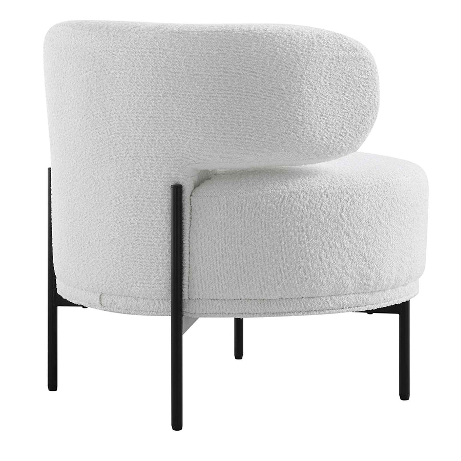 Penn White Boucle Wing Back Accent Chair | daals