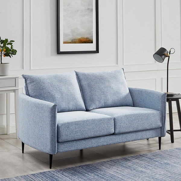 Bari Flax Blue Fabric Sofa | daals