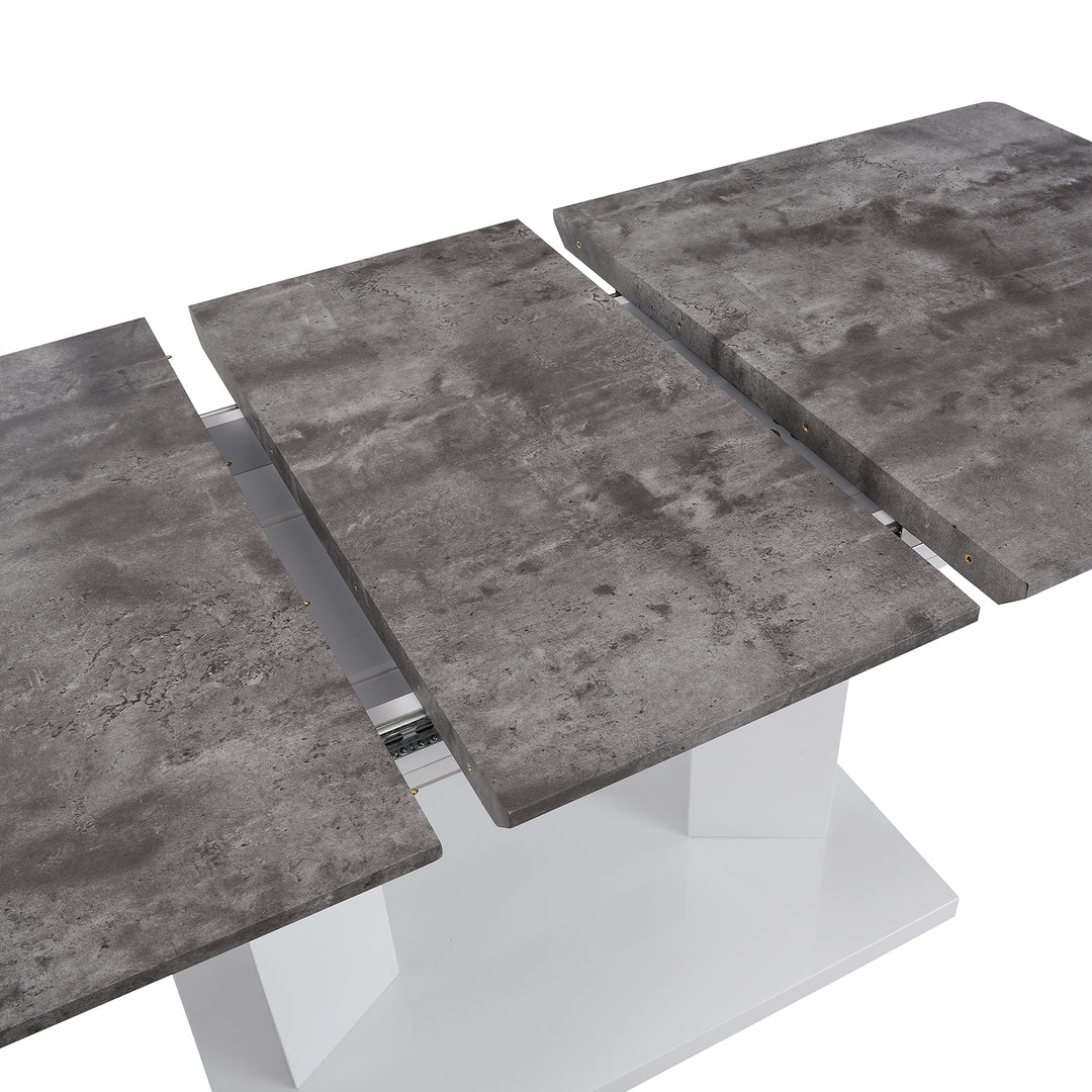 Goswell Concrete Effect Extending Dining Table 6 to 8 Seater | daals