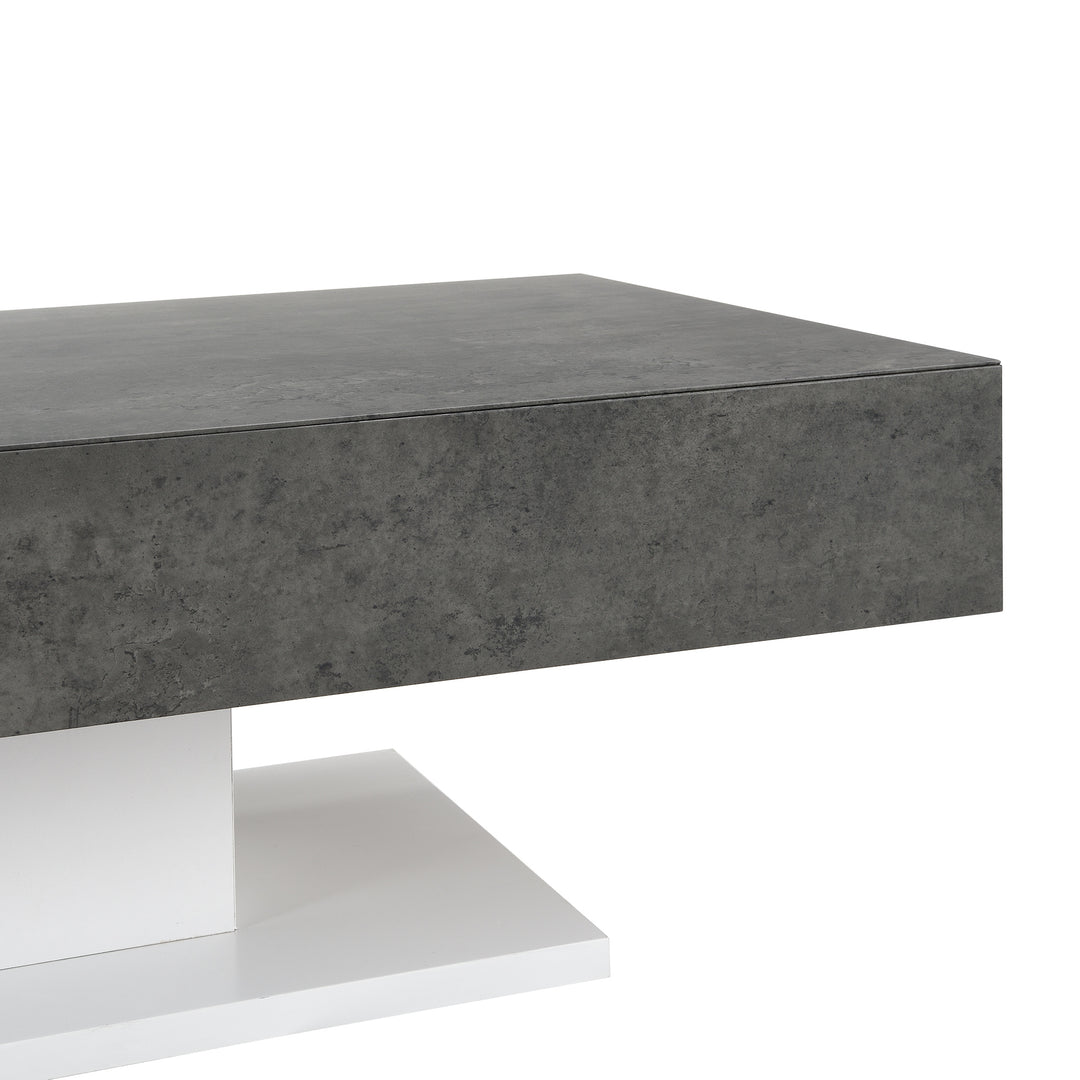 Goswell Concrete Effect Coffee Table with Double Drawers | daals