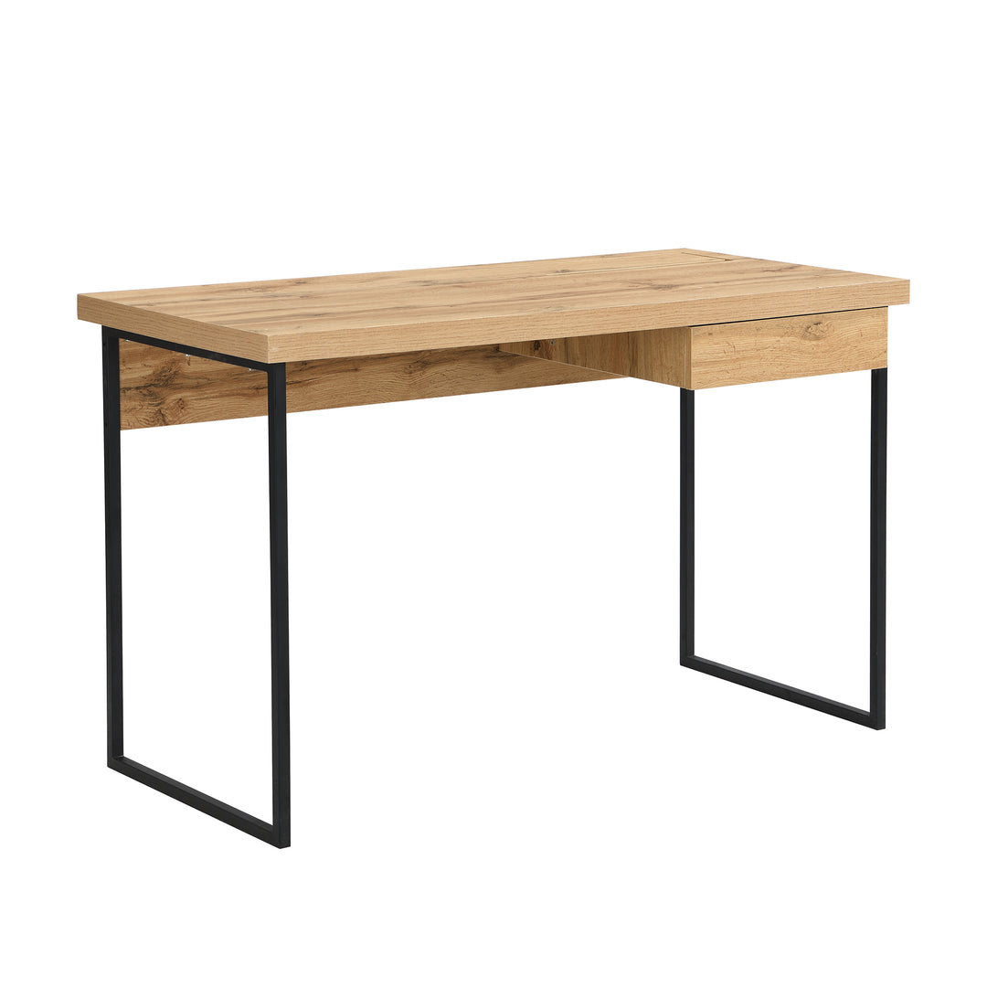 Vaxjo 1 Drawer Oak Effect Desk with Cable Management Storage | daals