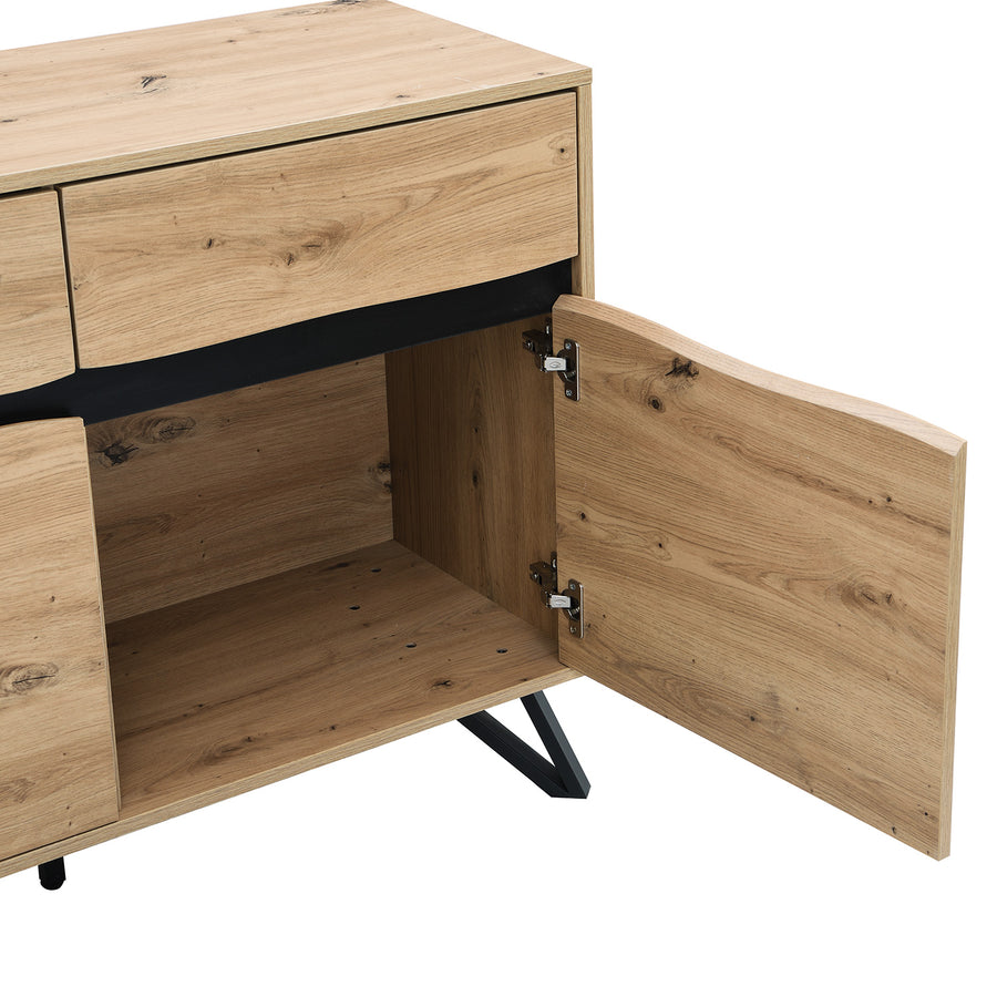 Weston Oak Effect 3 Door 3 Drawer Large Sideboard | daals