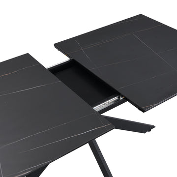 Varden Black Ceramic Extending Dining Table | daals