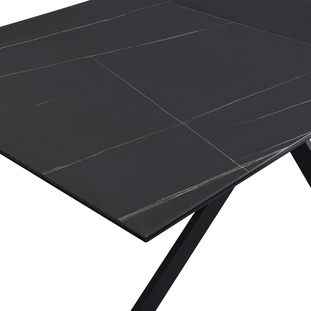 Varden Black Ceramic Extending Dining Table | daals