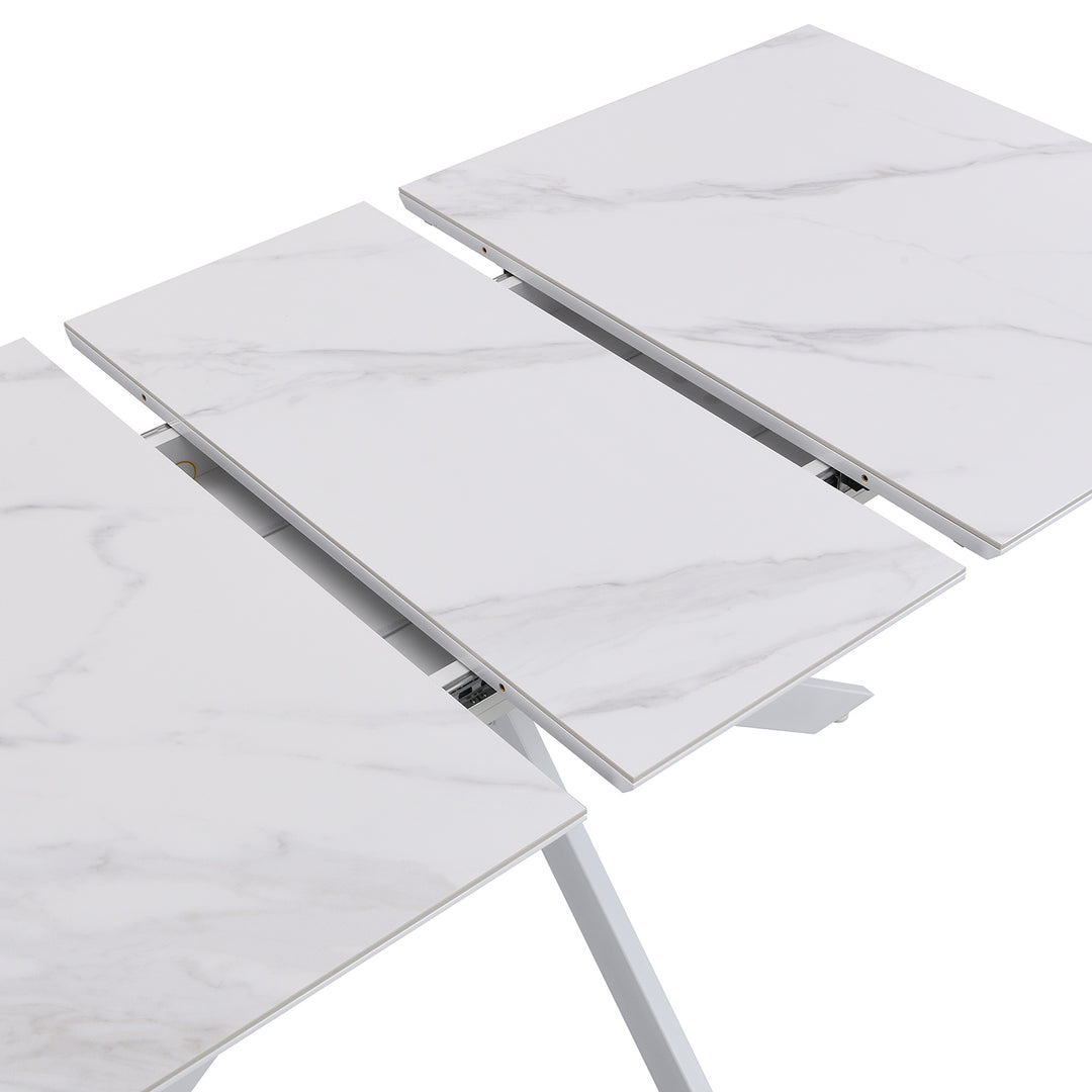 Varden White Ceramic Extending Dining Table | daals
