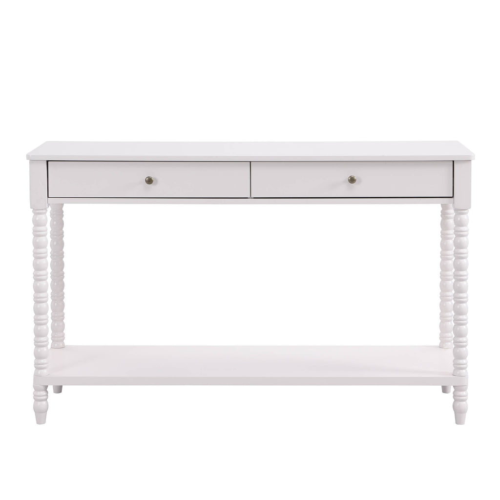 Aldwinke Beige Bobbin 2 Drawer Large Console Table | daals