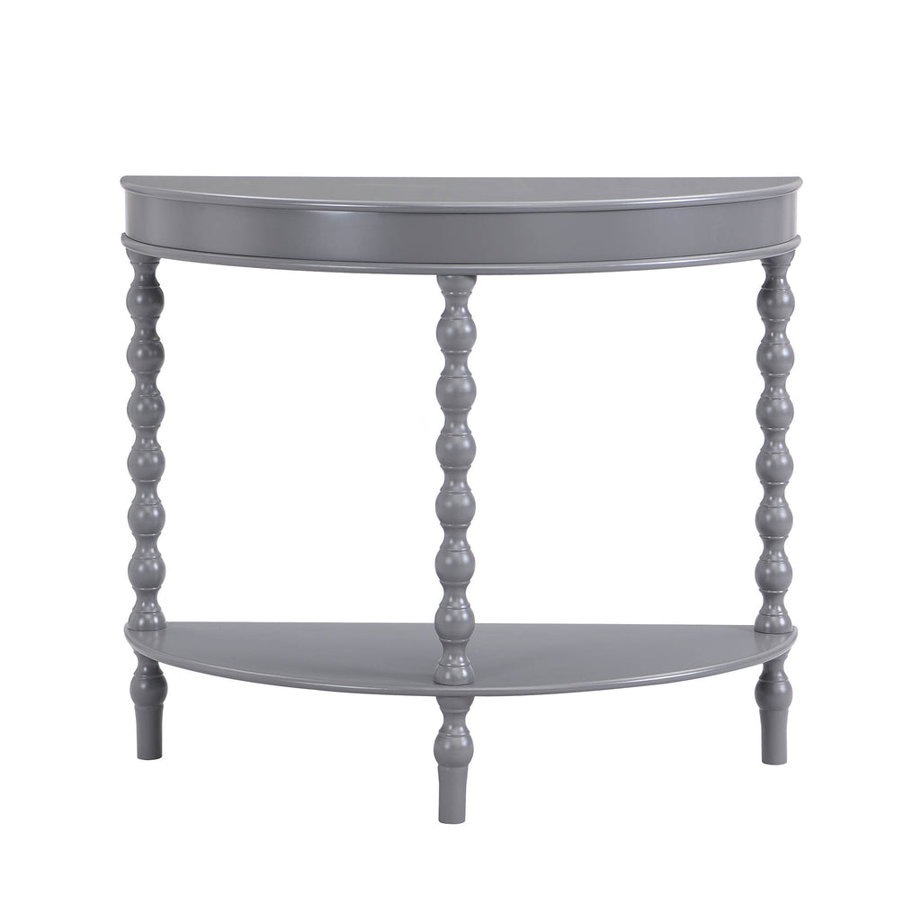 Aldwinke Dark Grey Bobbin Demilune Console Table | daals