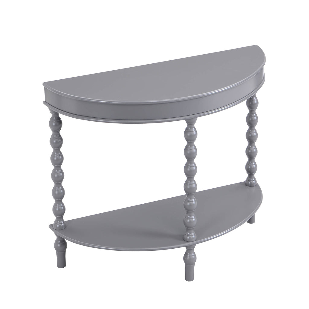 Aldwinke Dark Grey Bobbin Demilune Console Table | daals