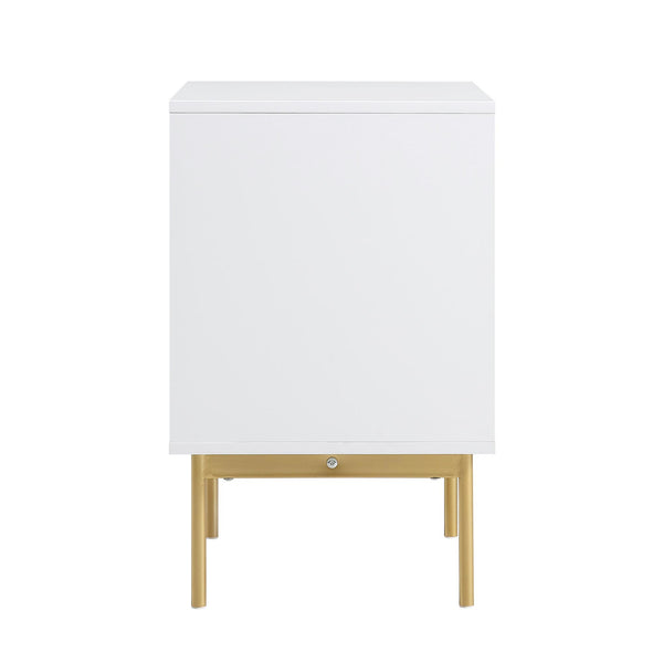 Richmond Ridged 2 Drawer Bedside Table, Matte White | daals