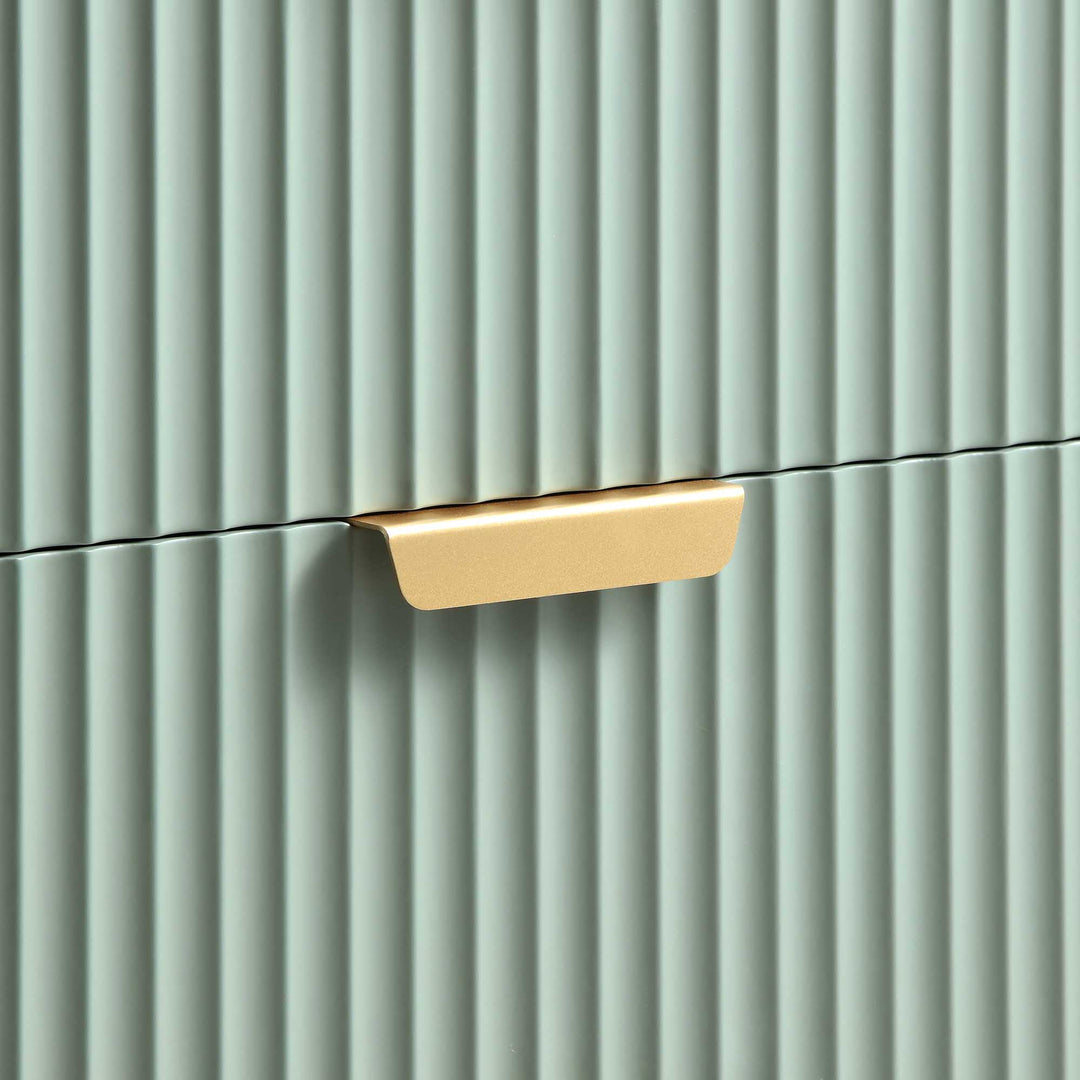 Richmond Ridged Wide Chest of 6 Drawers, Matte Sage Green | daals