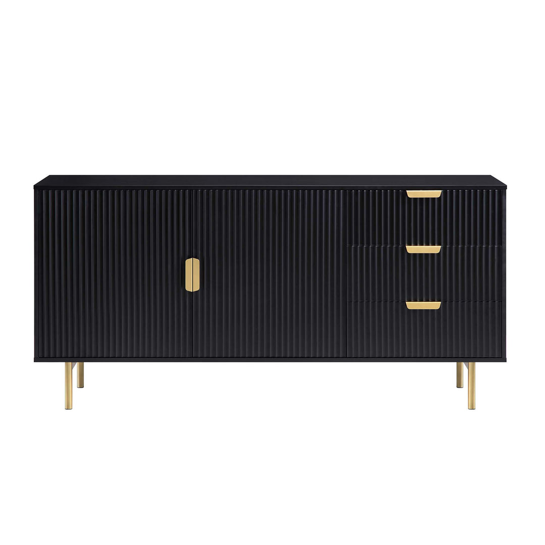 Richmond Ridged Large Sideboard, Matte Black | daals