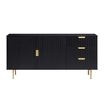 Richmond Ridged Large Sideboard, Matte Black | daals