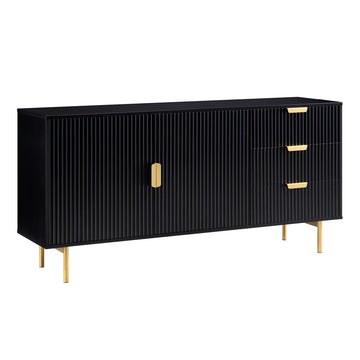 Richmond Ridged Large Sideboard, Matte Black | daals