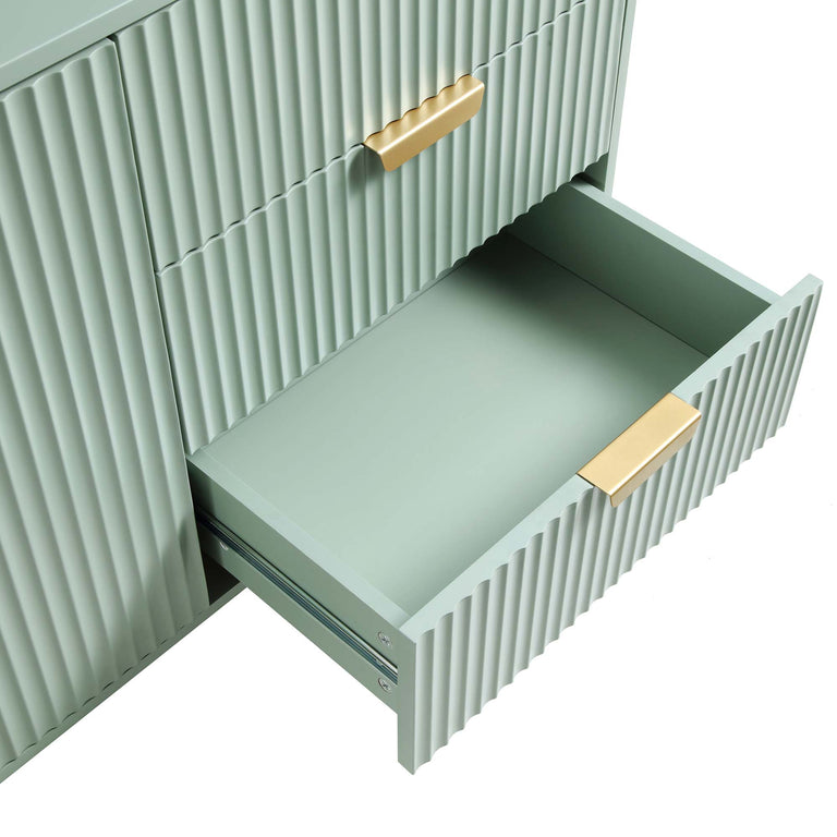 Richmond Ridged Large Sideboard, Matte Sage Green | daals