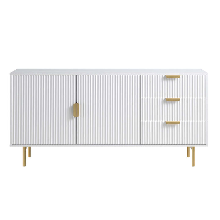 Richmond Ridged Large Sideboard, Matte White | daals