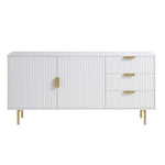 Richmond Ridged Large Sideboard, Matte White | daals