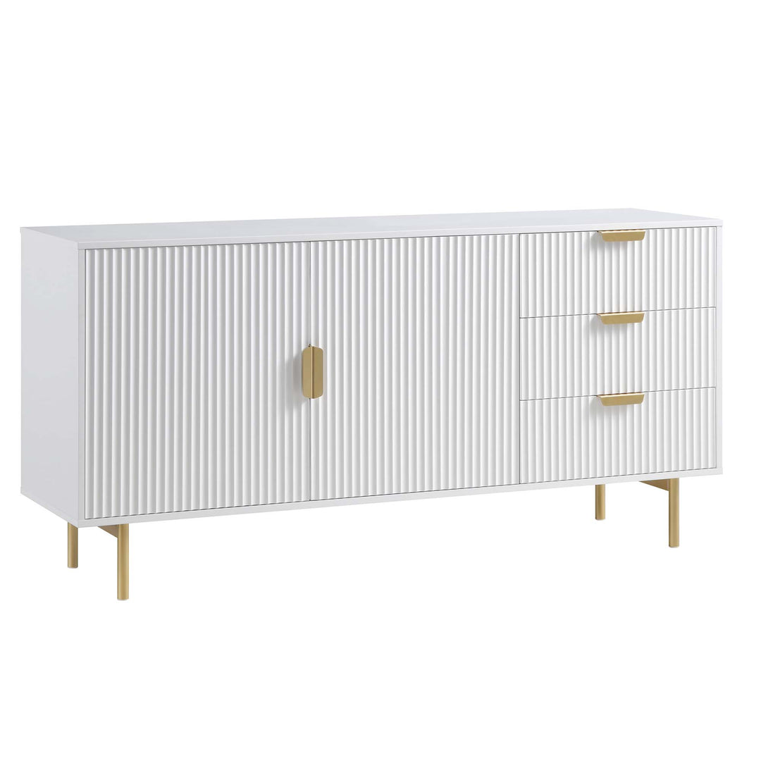 Richmond Ridged Large Sideboard, Matte White | daals