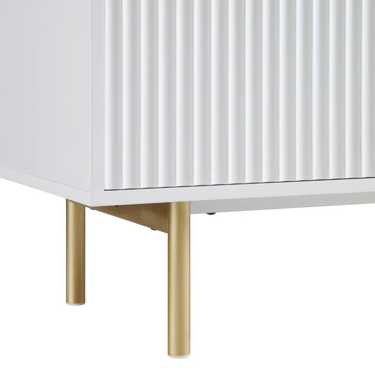 Richmond Ridged Large Sideboard, Matte White | daals