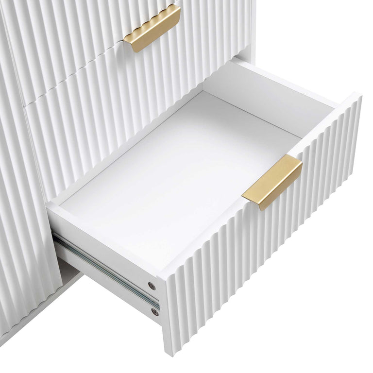 Richmond Ridged Large Sideboard, Matte White | daals