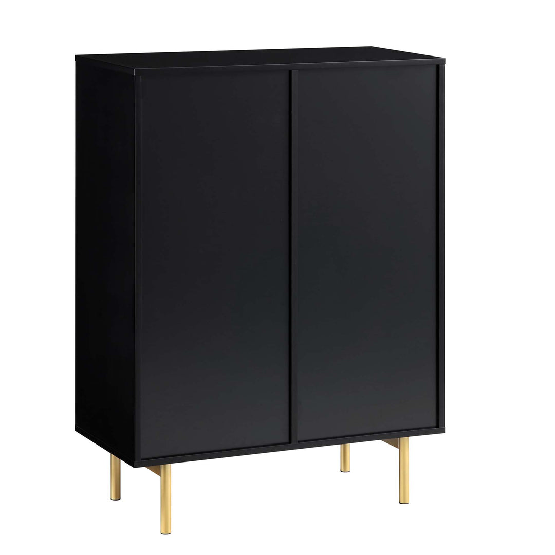 Richmond Ridged Highboard Storage Cabinet, Matte Black | daals