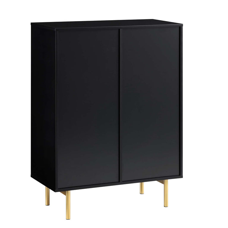 Richmond Ridged Highboard Storage Cabinet, Matte Black | daals