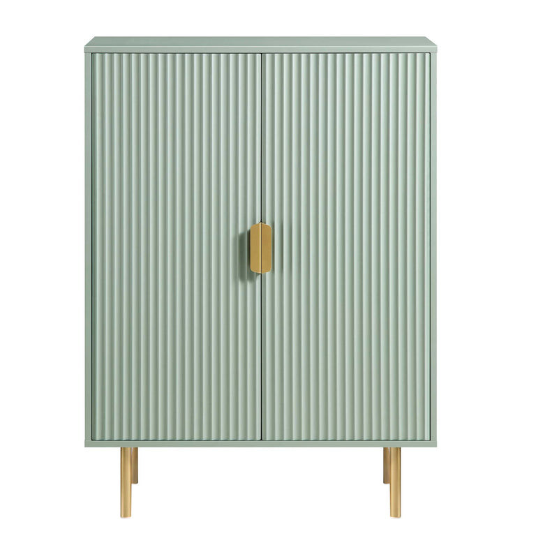 Richmond Ridged Highboard Storage Cabinet, Matte Sage Green | daals