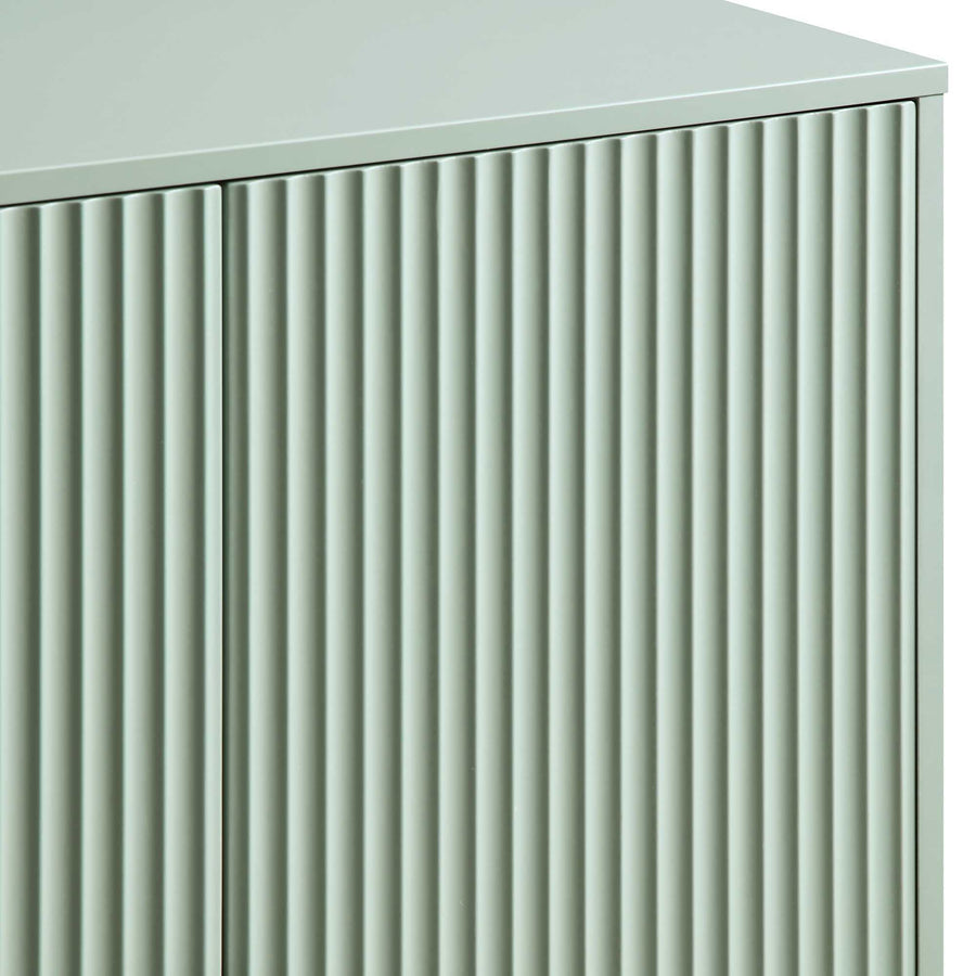Richmond Ridged Highboard Storage Cabinet, Matte Sage Green | daals