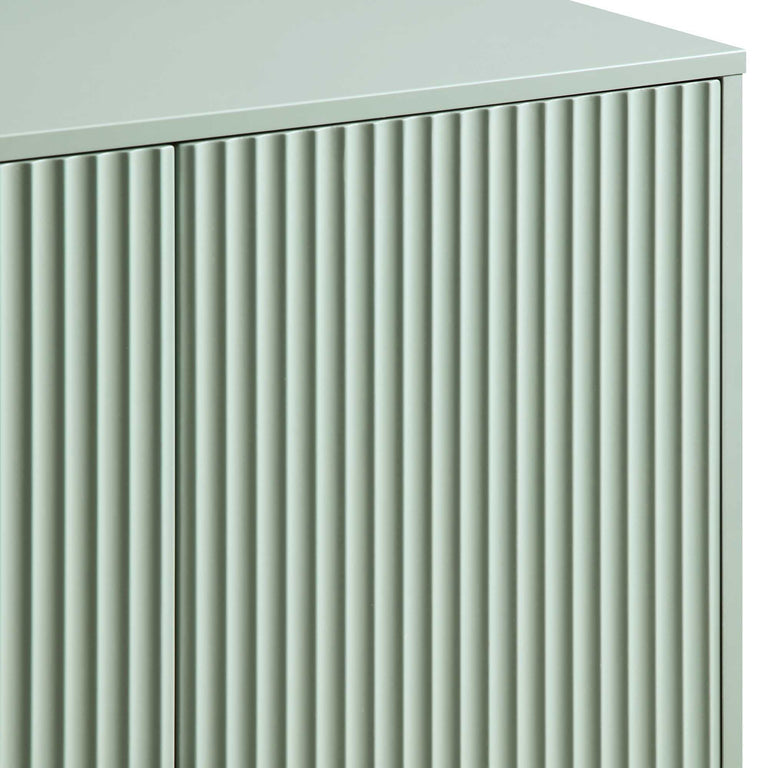 Richmond Ridged Highboard Storage Cabinet, Matte Sage Green | daals