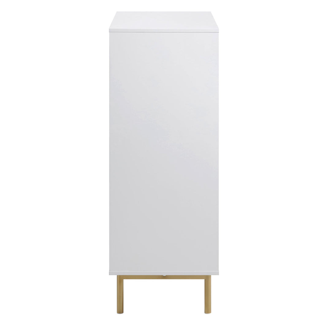 Richmond Ridged Highboard Storage Cabinet, Matte White | daals