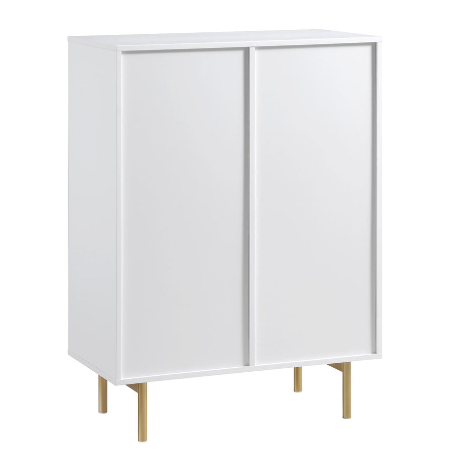 Richmond Ridged Highboard Storage Cabinet, Matte White | daals