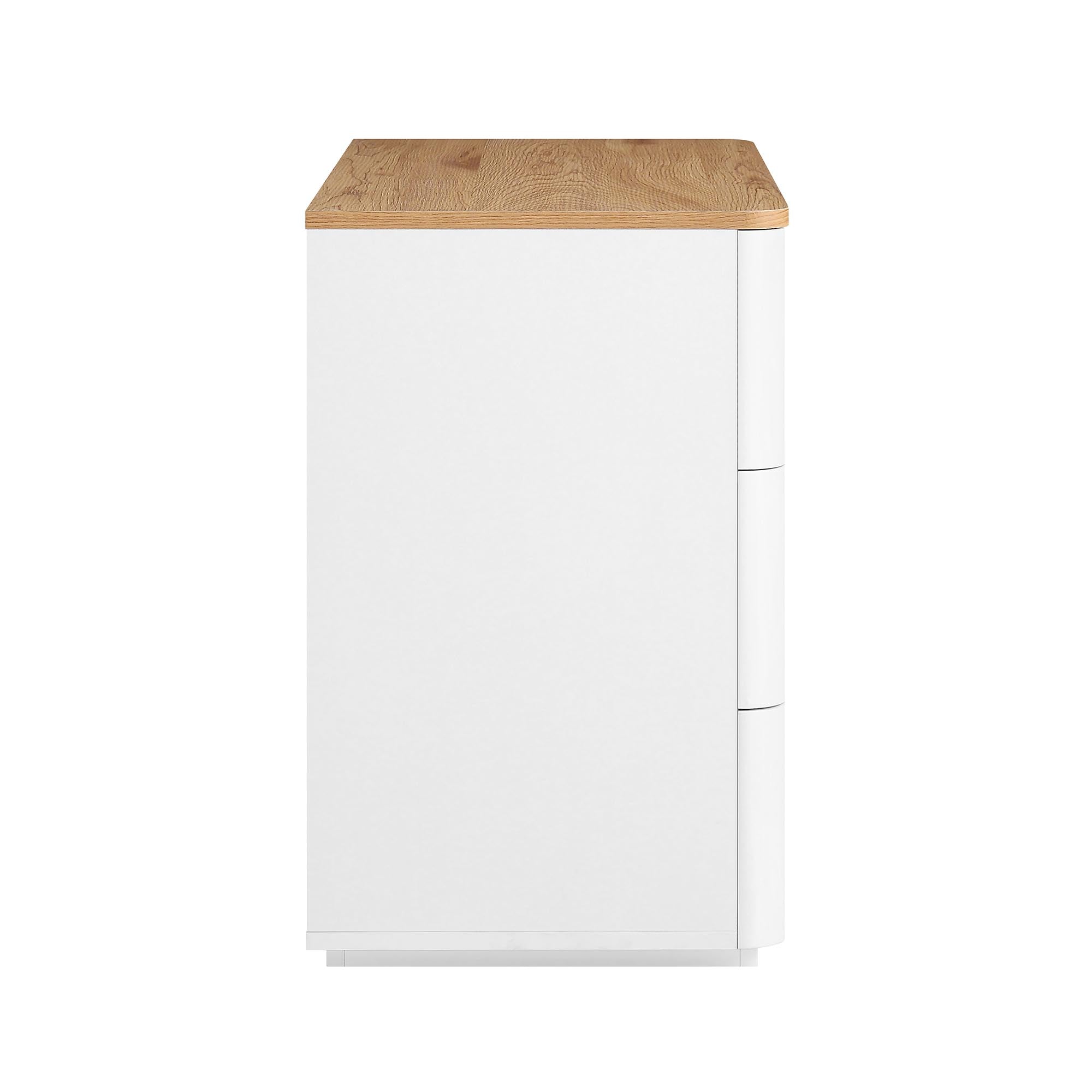 Agnes Curved Edge Chest of 3 Drawers, White | daals