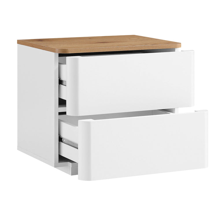 Agnes Curved Edge 2 Drawer Bedside Table | daals