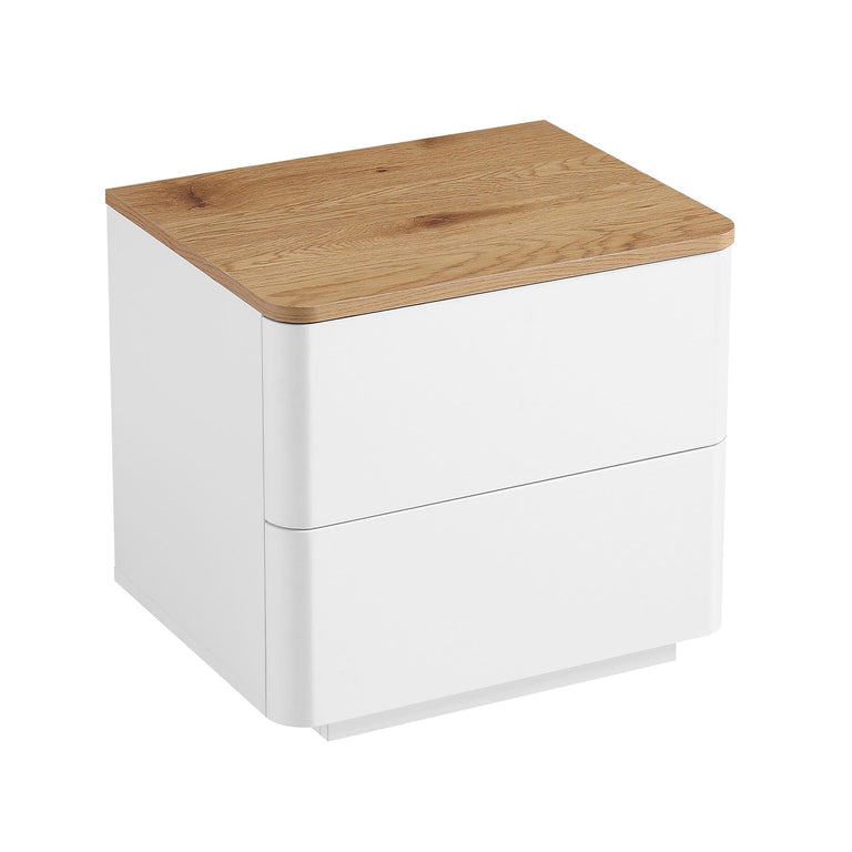 Agnes Curved Edge 2 Drawer Bedside Table | daals