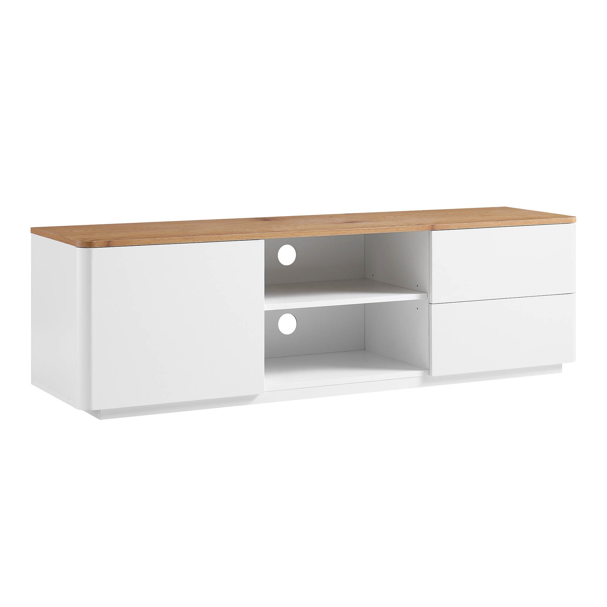 Agnes Curved Edge 150cm Wide TV Unit, White | daals