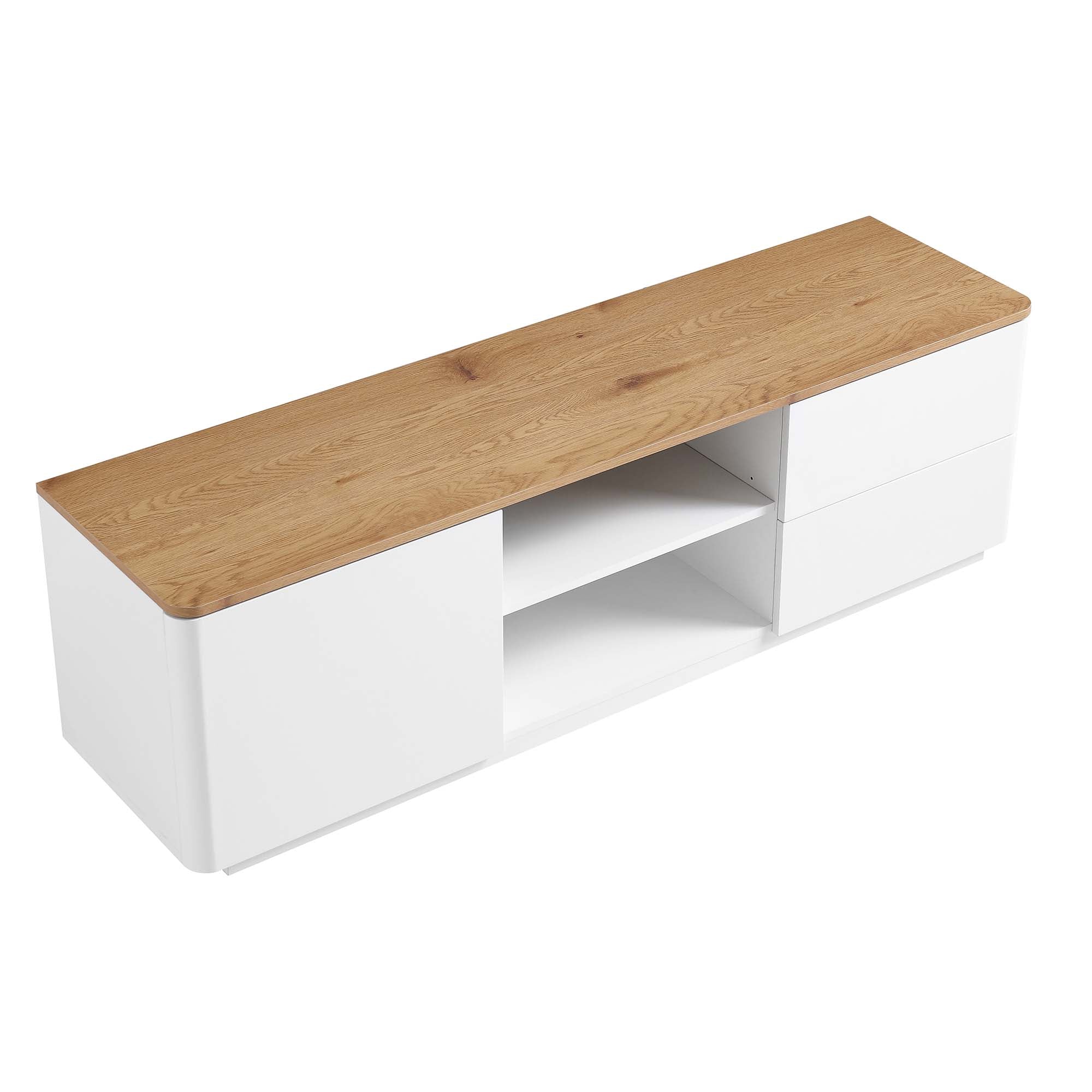 Agnes Curved Edge 150cm Wide TV Unit, White | daals